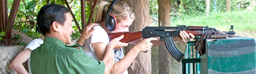 Firing a Real Gun - A new experience at Cu Chi Tunnels, Ho Chi Minh City